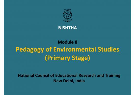 Research Pdf 49813 | Pedagogy Of Environmental Studies(primary Stage)