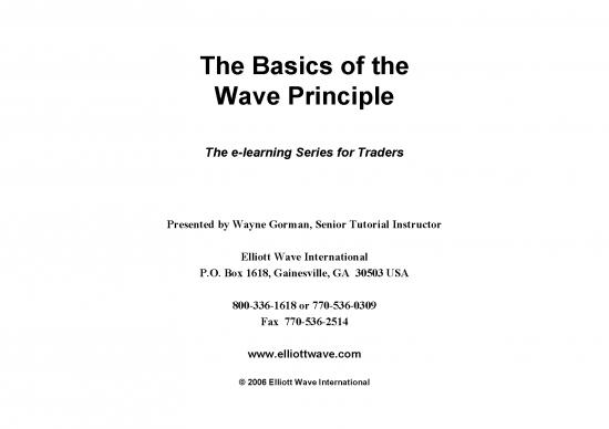 Learning Pdf 50973 | The Basics Of The Wave Principle