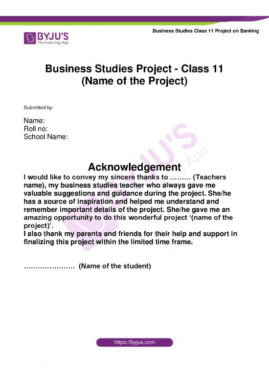 Report Pdf 51010 | Business Studies Class 11 Project On Banking