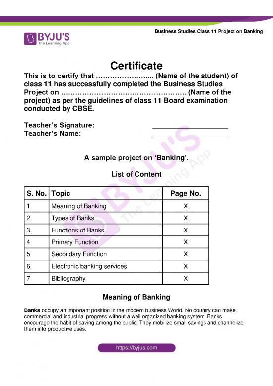 Report Pdf 51010 | Business Studies Class 11 Project On Banking