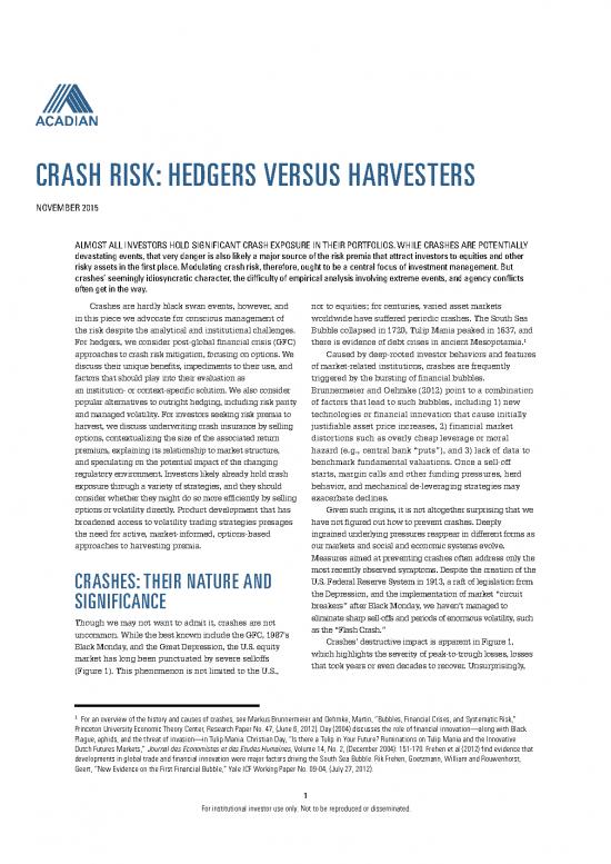 Thermal Analysis Pdf 53258 | Acadian Crash Risk Hedgers Versus Harvesters