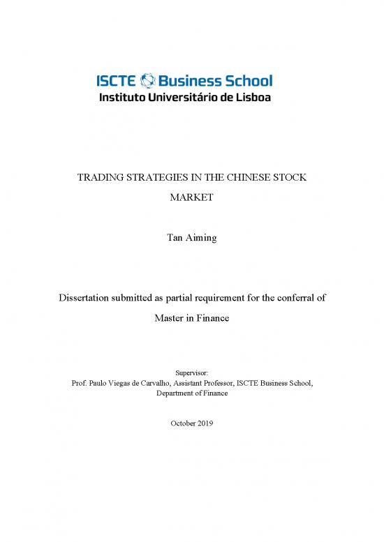 Sample Dissertation 52787 | Master Tan Aiming