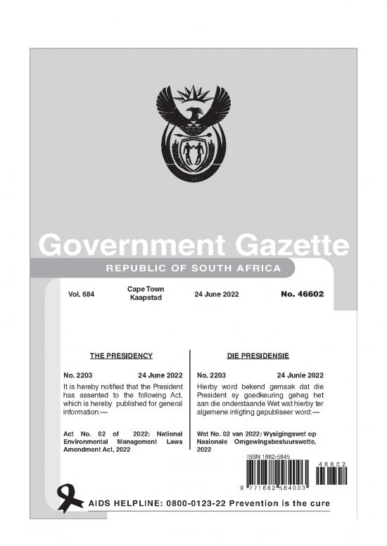 Environmental Management Act Pdf 55532 | Act No 2 Of 2022 National ... Environmental Management Act Pdf 55532 | Act No 2 Of 2022 National ...