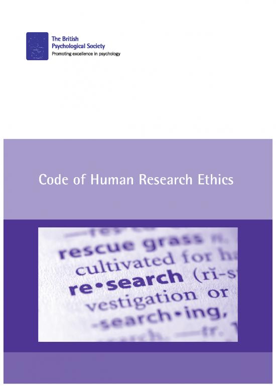 Research Pdf 54949 | Bps Code Of Human Research Ethics
