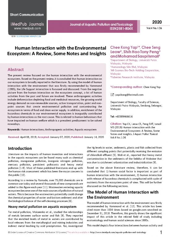Research Pdf 55584 | Human Interaction With The Environmental Ecosystem ...
