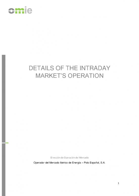 Intraday And Continuous Markets