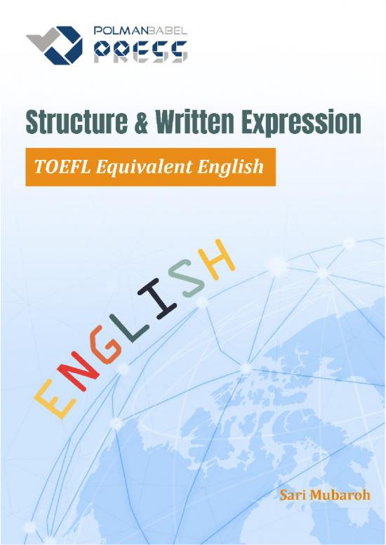 Pendidikan Pdf 54707 | Structure & Written Expression (toefl Equivalent ...