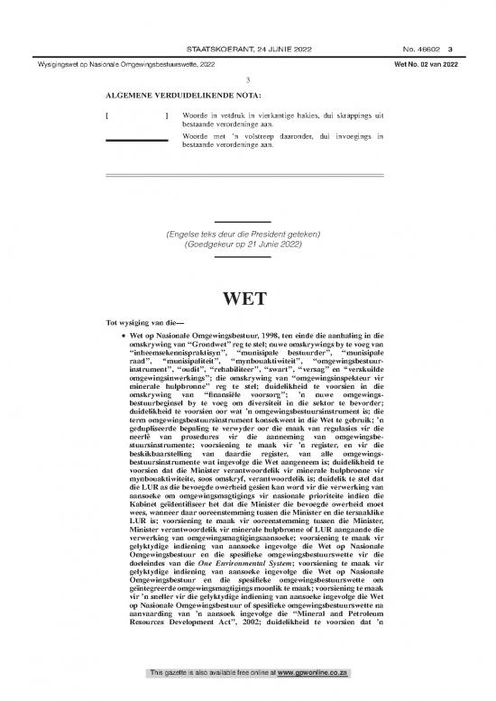 Environmental Management Act Pdf 55532 | Act No 2 Of 2022 National ... Environmental Management Act Pdf 55532 | Act No 2 Of 2022 National ...
