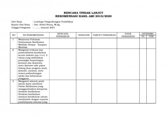 5 Lpp Form Rencana Tindak Lanjut Ami 2019 2020