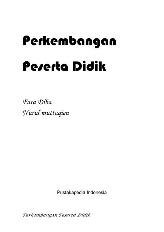 Perkembangan Peserta Didik Pdf 60378 | Buku Ajar Perkembangan Peserta Didik