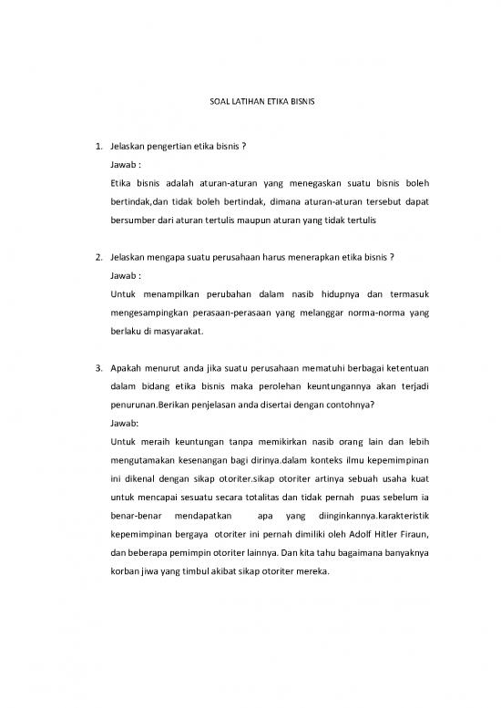Etika Pdf 62772 | Soal Latihan Etika Bisnis