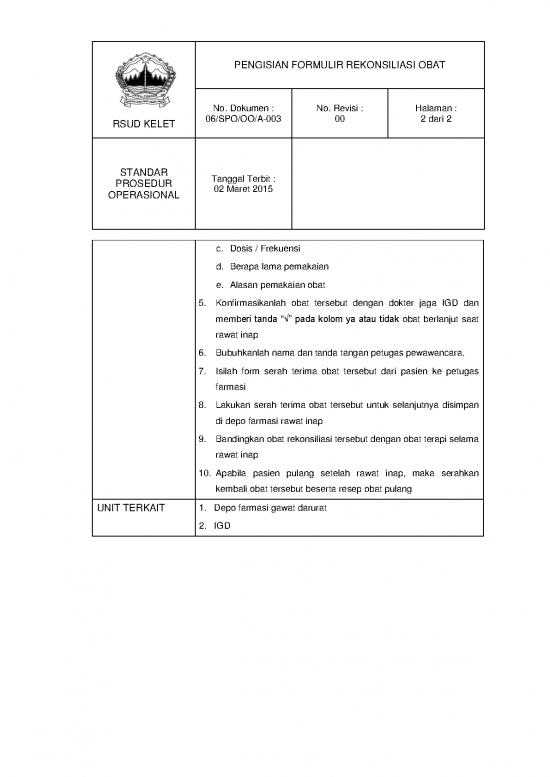Rekonsiliasi Obat 63422 | Farmasi Spo Pengisian Formulir Rekonsiliasi ...