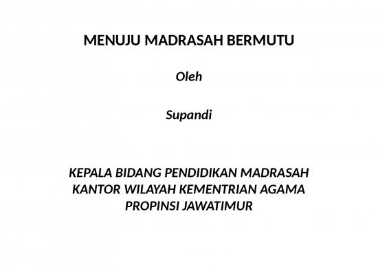 Pendidikan Ppt 64569 | Menuju Madrasah Bermutu