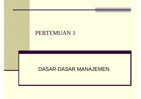 Ppt Pengantar Manajemen 64707 | Pertemuan 1 Dasar Dasar Manajemen