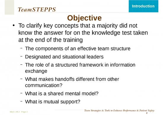 Ppt Team Introduction 66481 | Clarifying Teamstepps Concepts