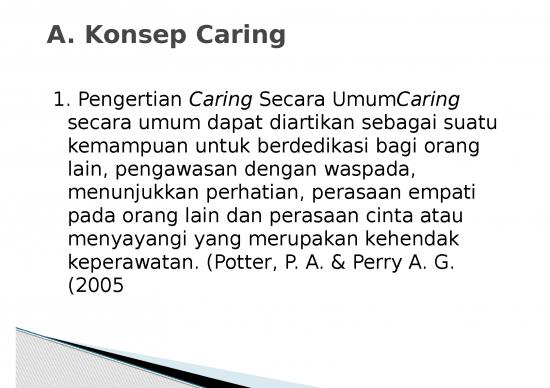 Konsep Caring Dan Teori Keperawatan Tentang Caring Konsep Caring Dan Teori Keperawatan Tentang Caring