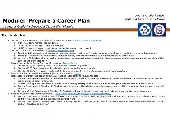 Career Ppt 66246 | Instructor Guide Career Plan