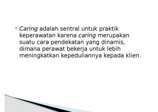 Konsep Caring Dan Teori Keperawatan Tentang Caring Konsep Caring Dan Teori Keperawatan Tentang Caring