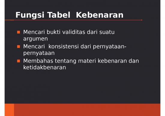 Tabel Kebenaran