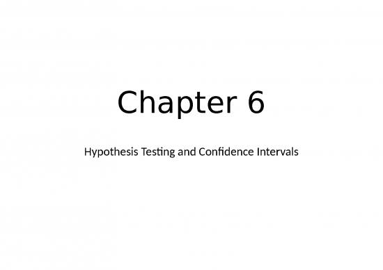 Statistic Ppt 68867 | Chapter 6 Hypothesis Testing Statistic Ppt 68867 | Chapter 6 Hypothesis Testing