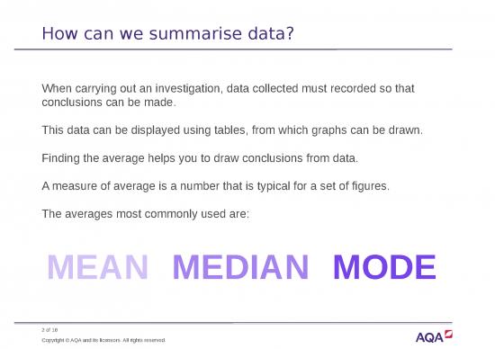 Mean Median Mode Ppt 68869 | Aqa Science Gcse Tg 2b2f Mmpptx