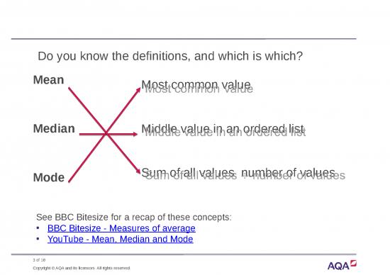 Mean Median Mode Ppt 68869 | Aqa Science Gcse Tg 2b2f Mmpptx