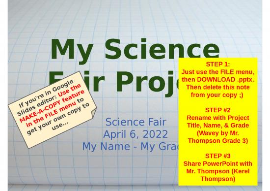 Sample Collection Ppt 70914 | Science Fair Digital Project Template