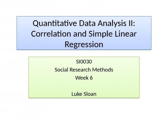 Linear Regression Ppt 69599 | Si0030 Lecture 6 Quantitative Data ...