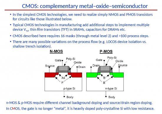 Metal Ppt 70223 | Chapter 2 Modern Cmos Technology I