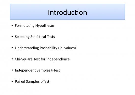 Chi Square Test Ppt 69598 Si0030 Lecture 5 Quantitative Data Analysis I P Values Chi Square