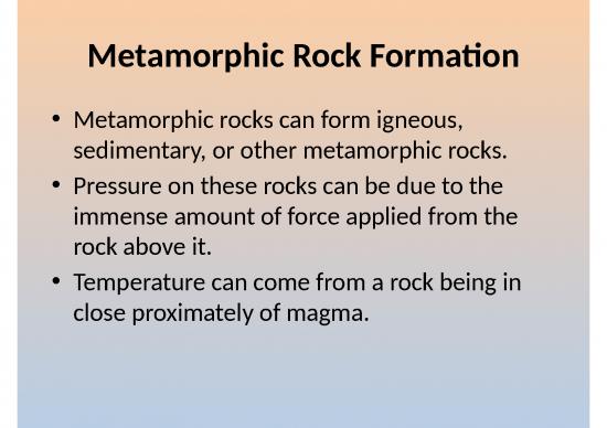 Metamorphic Rocks Ppt