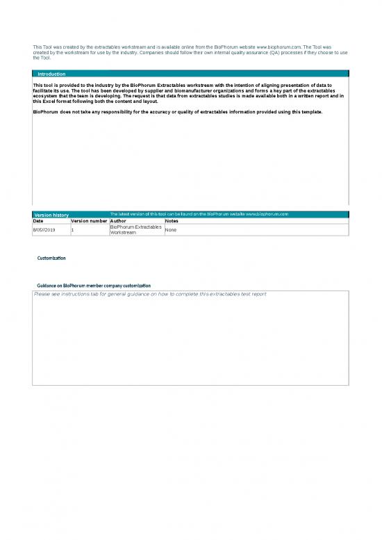 Excel Sheet Download 6615 | Bpog Extractables Test Report Template ...