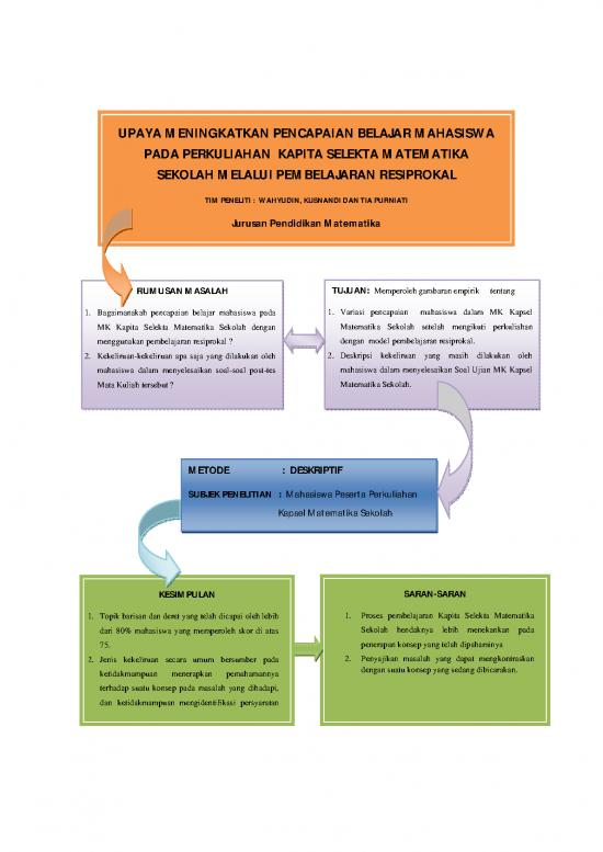 Rumusan Masalah Pdf 8125 | Pembelajaran Resiprokal | Matematika
