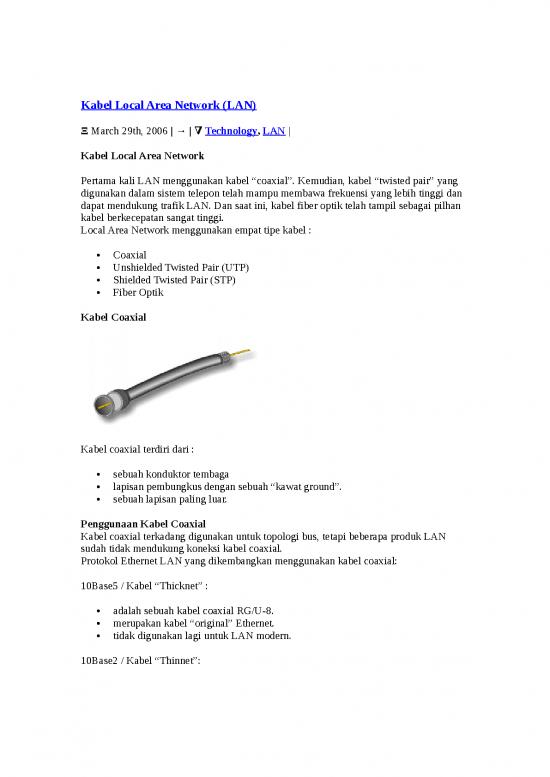 Kabel Local Area Network | Teknik Elektro