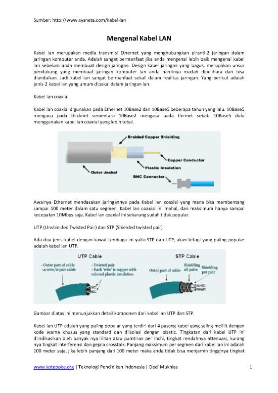 Contoh Artikel Populer Pdf 8447 | Konfigurasi Kabel Lan | Teknik Elektro