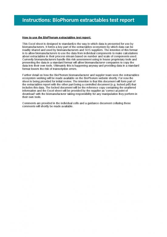 Excel Sheet Download 6615 | Bpog Extractables Test Report Template ...