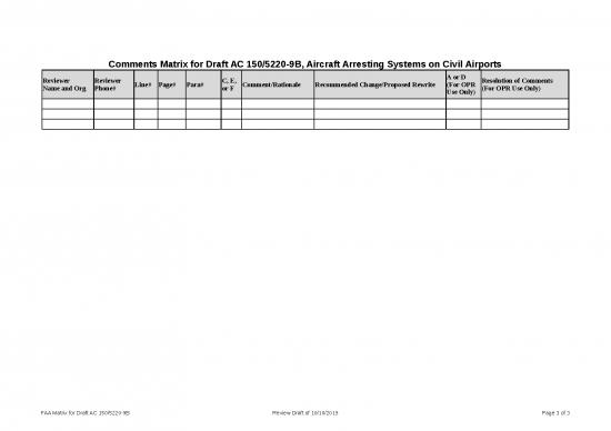 Excel Sheet Download 7251 | Draft 150 5220 9b Comment Matrix - Standar ...