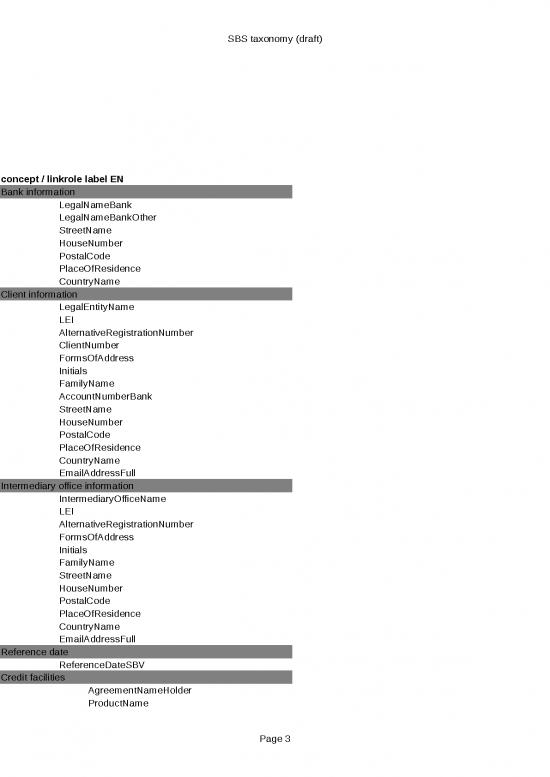 Excel Sheet Download 7356 | Draft Sbs Taxonomy - Standar Format
