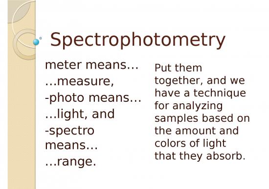 Spectrophotometry