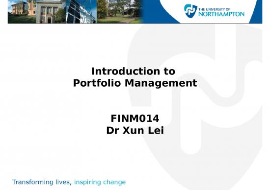 Ppt Stock 73646 | Week 3 Introduction To Portfolio Management2 1 Ppt Stock 73646 | Week 3 Introduction To Portfolio Management2 1