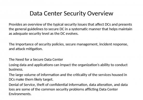 Business Ppt Templates 74221 | 18 Datacenter Security Overview