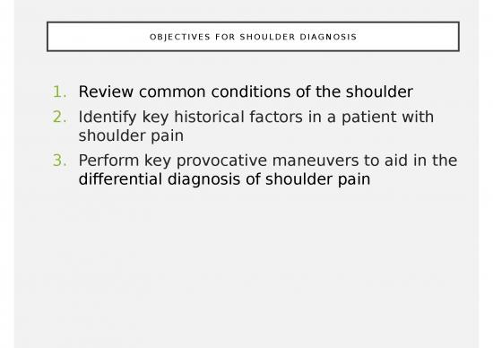 History Ppt 73376 | Diagnosis Driven Physical Examination Shoulder