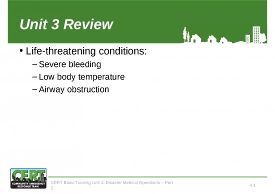 Unit Plan Ppt 73678 | 2019 Cert Basic Module 4 Disaster Medical Operations Part 2
