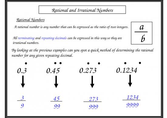 Ppt Rational And Irrational Numbers