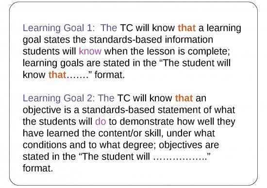 Information Ppt 73519 | Standards Based Lg And Objectives