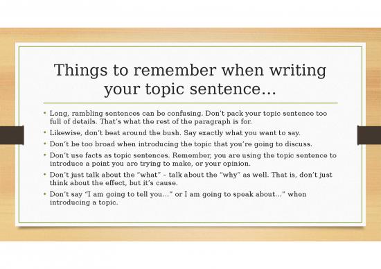 Writing Ppt 74155 | Topic Sentence