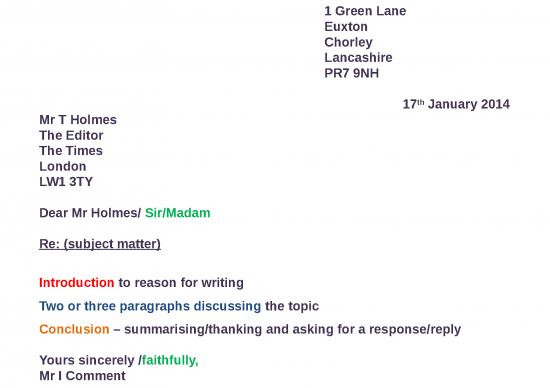 Writing Ppt 72965 | Writing A Formal Letter