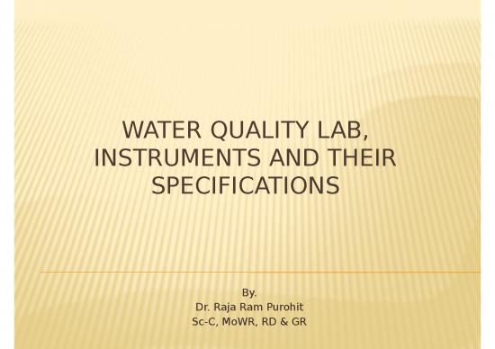 Quality Ppt 75618 | 11 Wq Lab, Instruments And Its Specifications