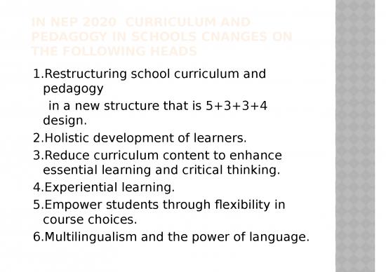 Education Ppt 74747 | Curriculum And Pedagogy In Schools According To Nep