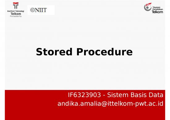 Procedure Ppt 78478 4 Stored Procedure